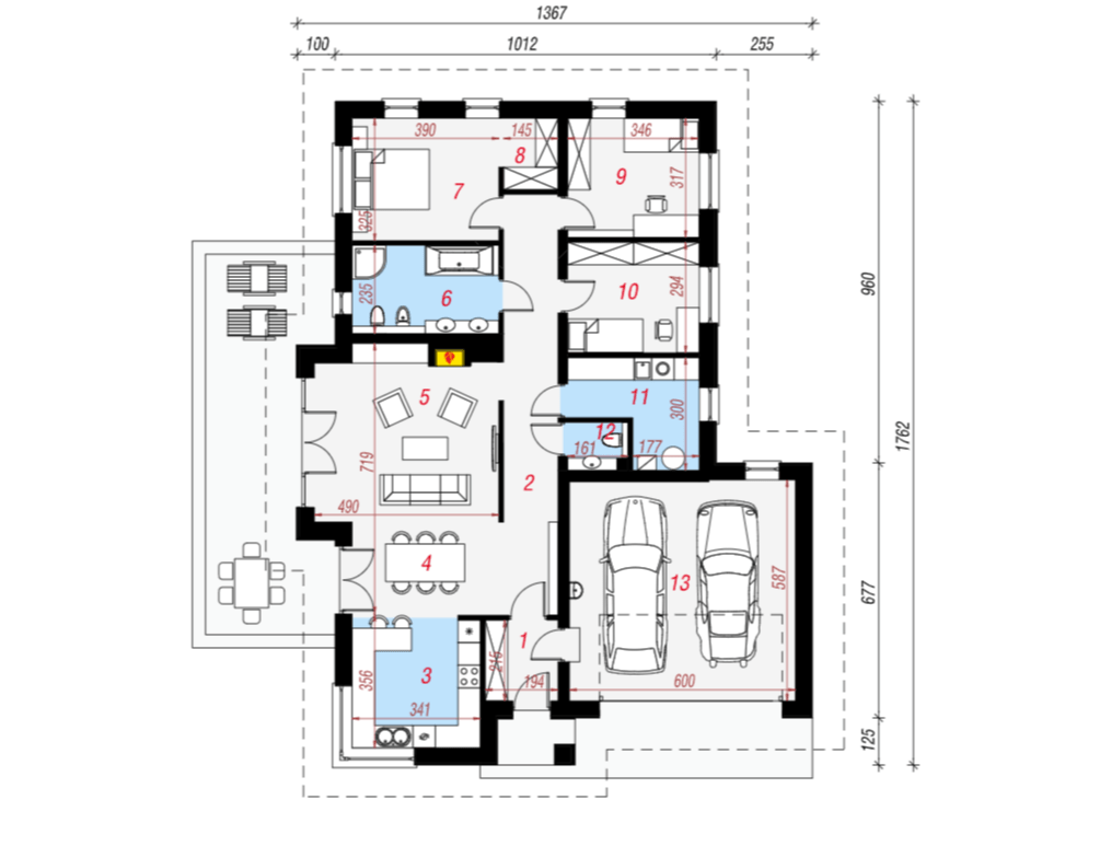 Casa PARTER + garaj dublu in suprafata utila de 153 mp – PROIECTAT
